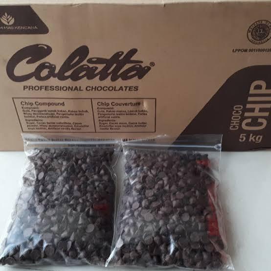 Jual COLLATA DARK CHOCOLATES CHIPS 1 KG REPACK - CHOCO CHIP | Shopee ...