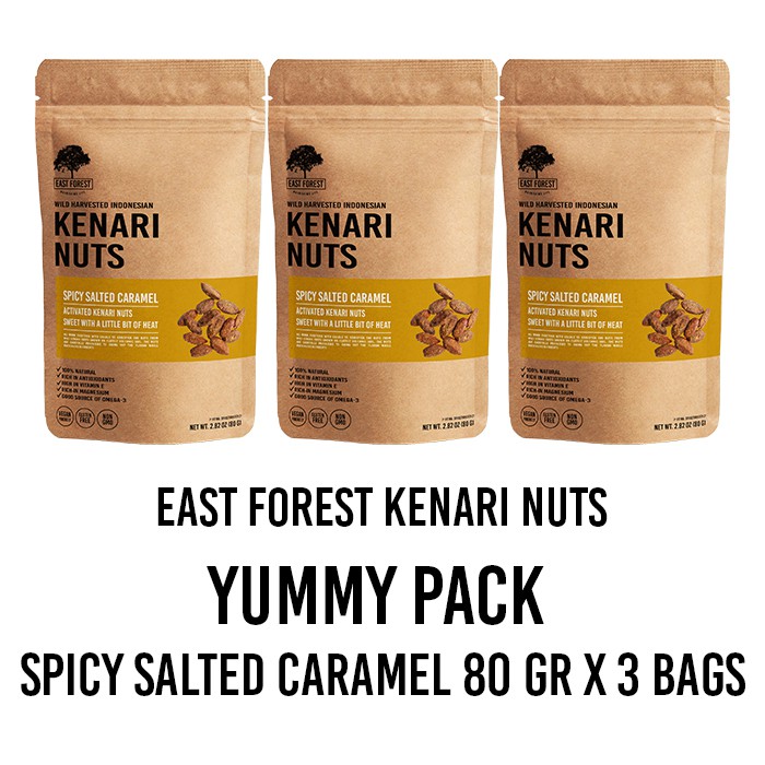 Jual East Forest Kenari Nuts Yummy Pack Spicy Salted Caramel 80 - 3 ...