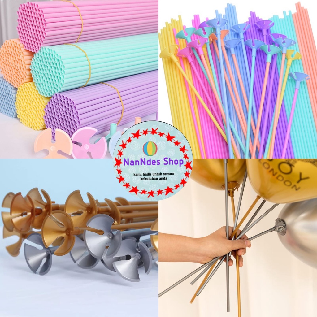 Jual Stick Tongkat Balon Latex Pastel Macaron Rainbow Chrome 40 cm ...