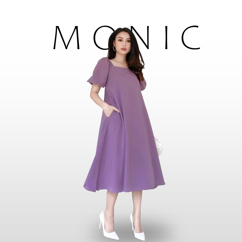 Jual Monic Midi Dress Korean Style Big size Dress wanita terbau jumbo ...