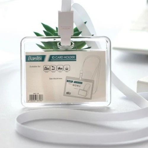 Jual Bantex ID Card Holder Name Tag Transparant Landscape Tali 8867 ...