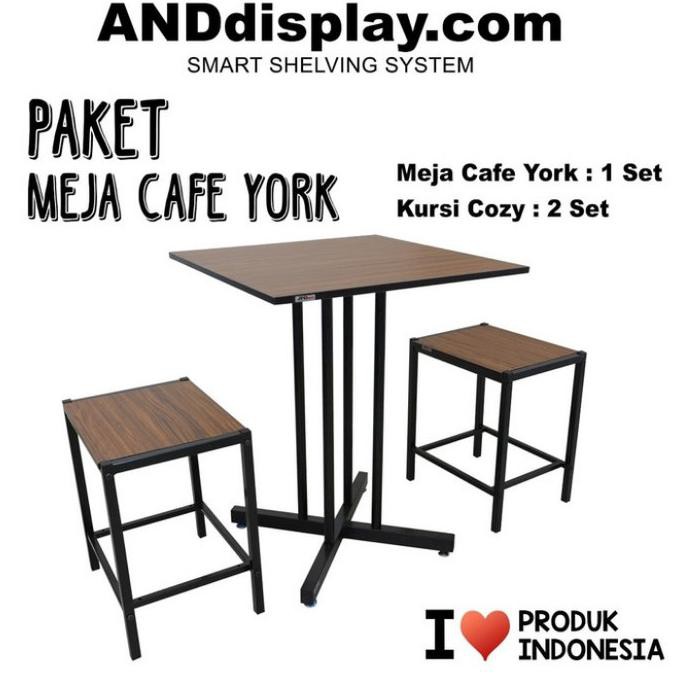 Jual Paket Meja Cafe York 70X60X60Cm Meja Makan Cafe Belajar Dll Jesikaya | Shopee Indonesia