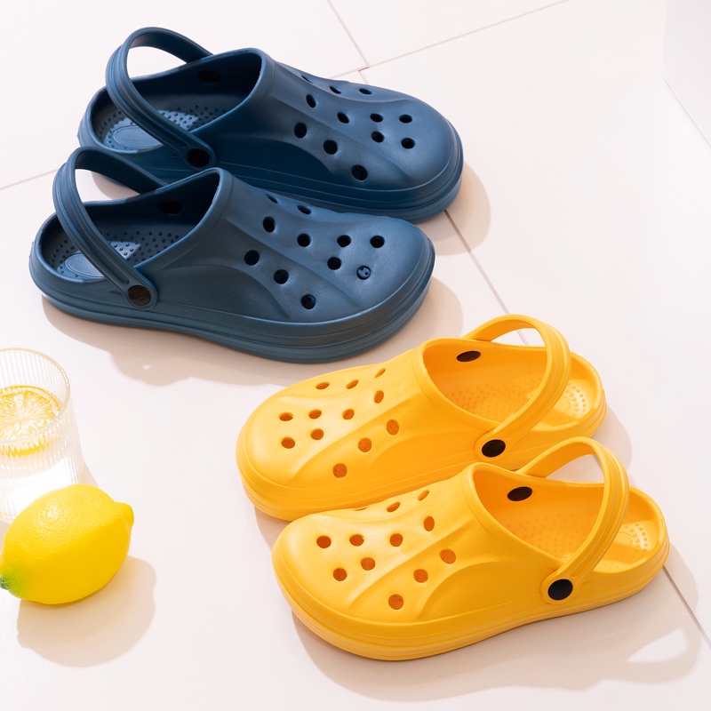 Jual Sandal Crocs Kodok Baim Corak Garis Clog Sendal Karet Wanita Fuji ...