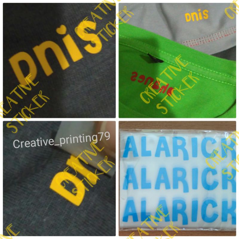 Jual Label Nama Baju model cutting sticker bahan seperti sablon ...