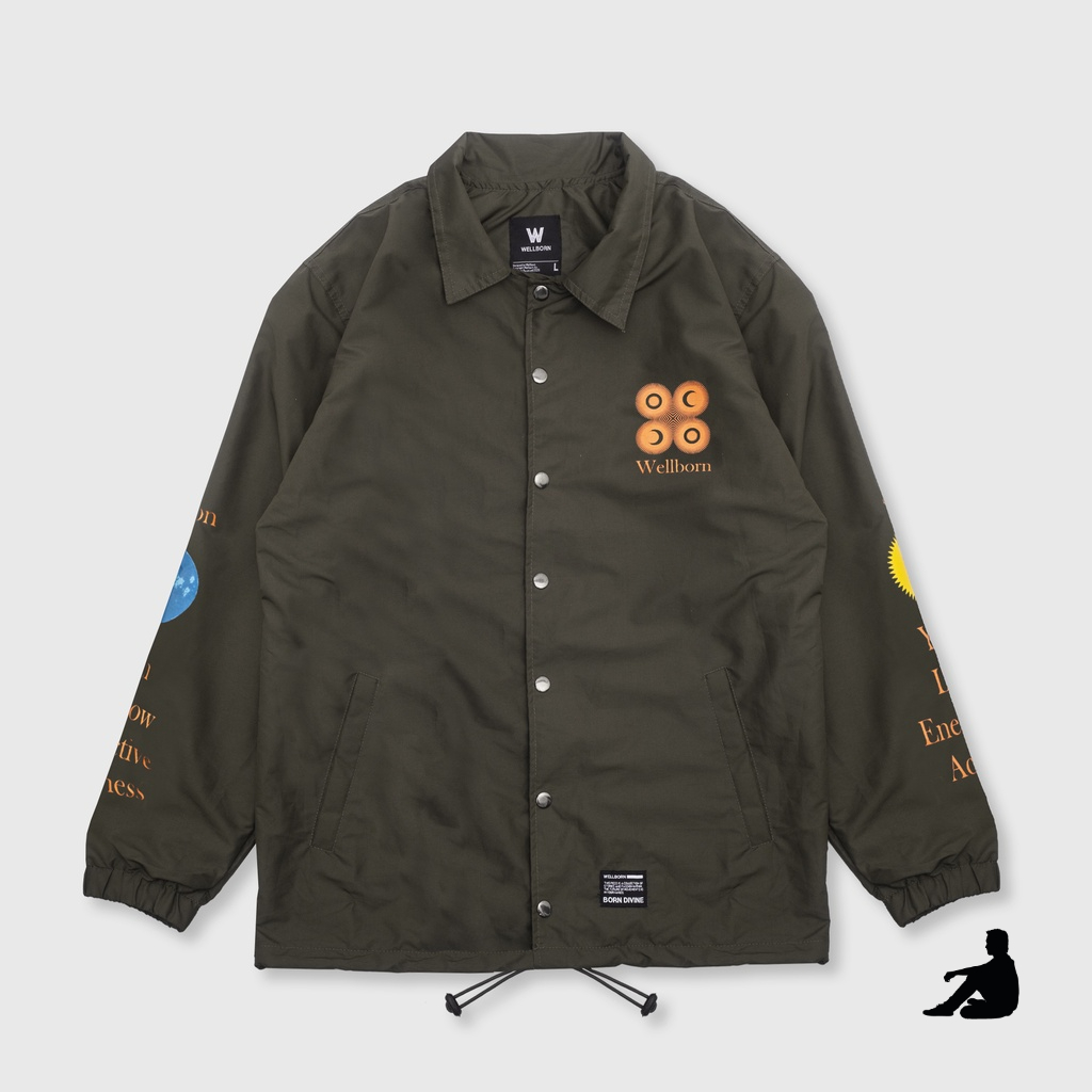 Jual Wellborn Moon & Sun Coach Jacket Olive | Shopee Indonesia