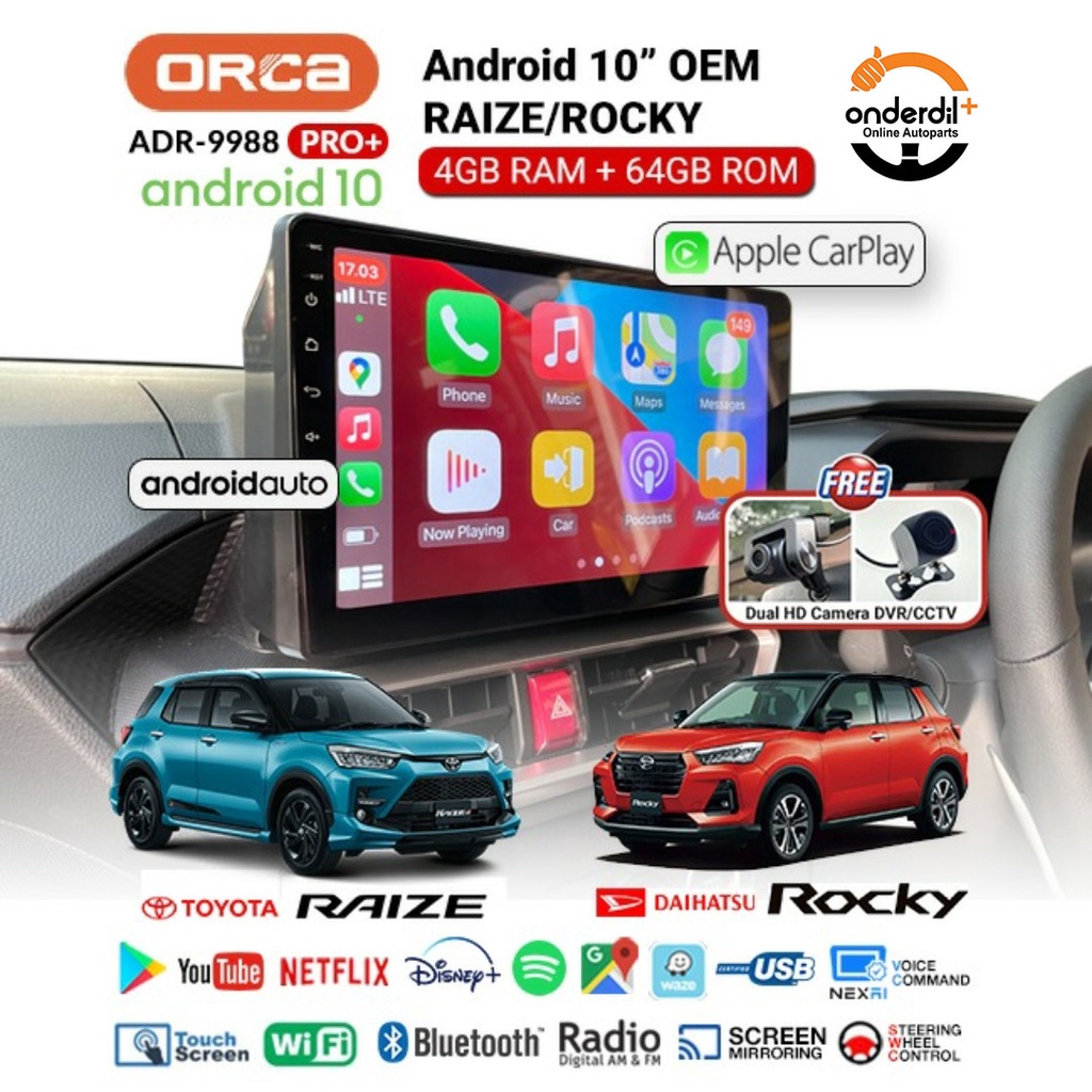 Jual Head Unit Android PRO Plus OEM Toyota RAIZE ROCKY 10" inc Carplay ...