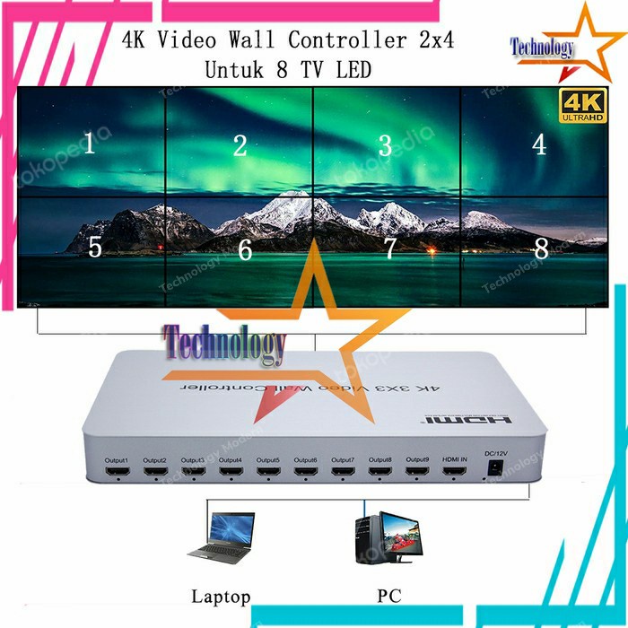 Jual 4K HDMI Video Wall Controller 2x4 4x2 For 8 TV LED (1 Tampilan ...
