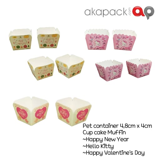 Jual Cup Kue Muffin Motif / Cup Cake / Cup Kue PET Container uk 4,8cm ...