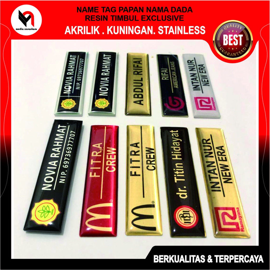 Jual Name Tag Papan Nama Dada Akrilik Magnet Peniti / Bisa Satuan ...