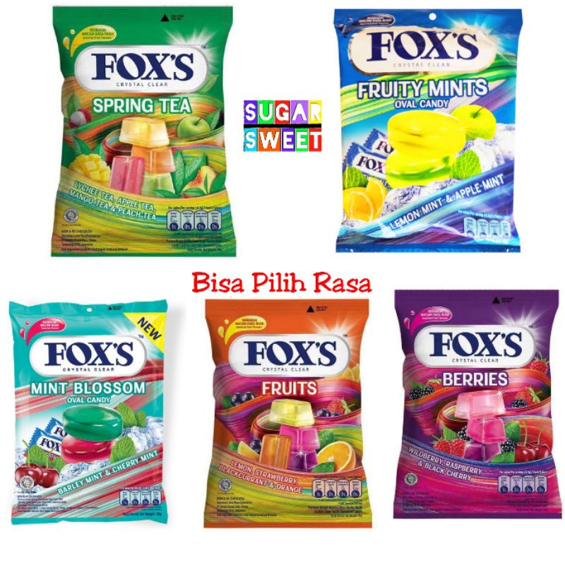 Jual Permen Foxs Crystal Clear Varian Rasa Spring Tea / Fruity Mints ...