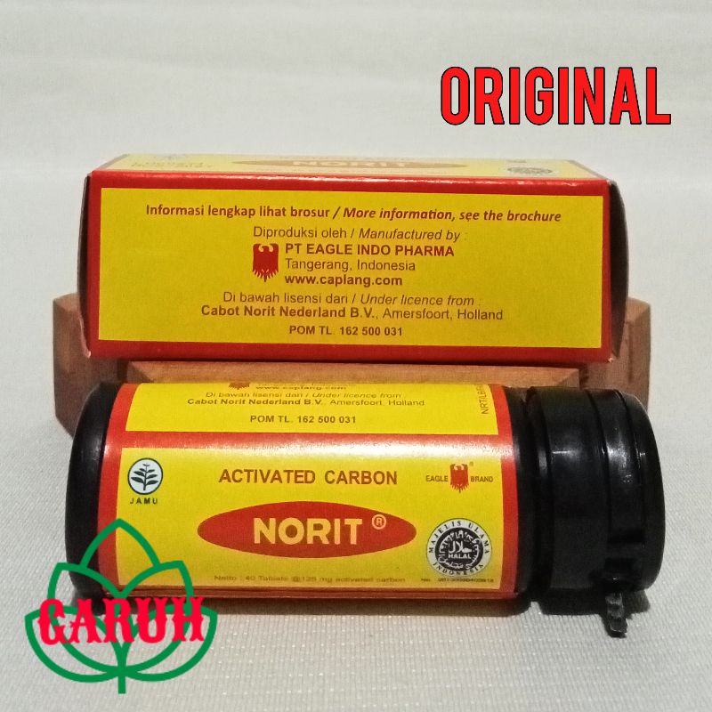 Jual NORIT CAP LANG EAGLE KARBON AKTIF 40TABLET KERACUNAN DIARE KEMBUNG ...