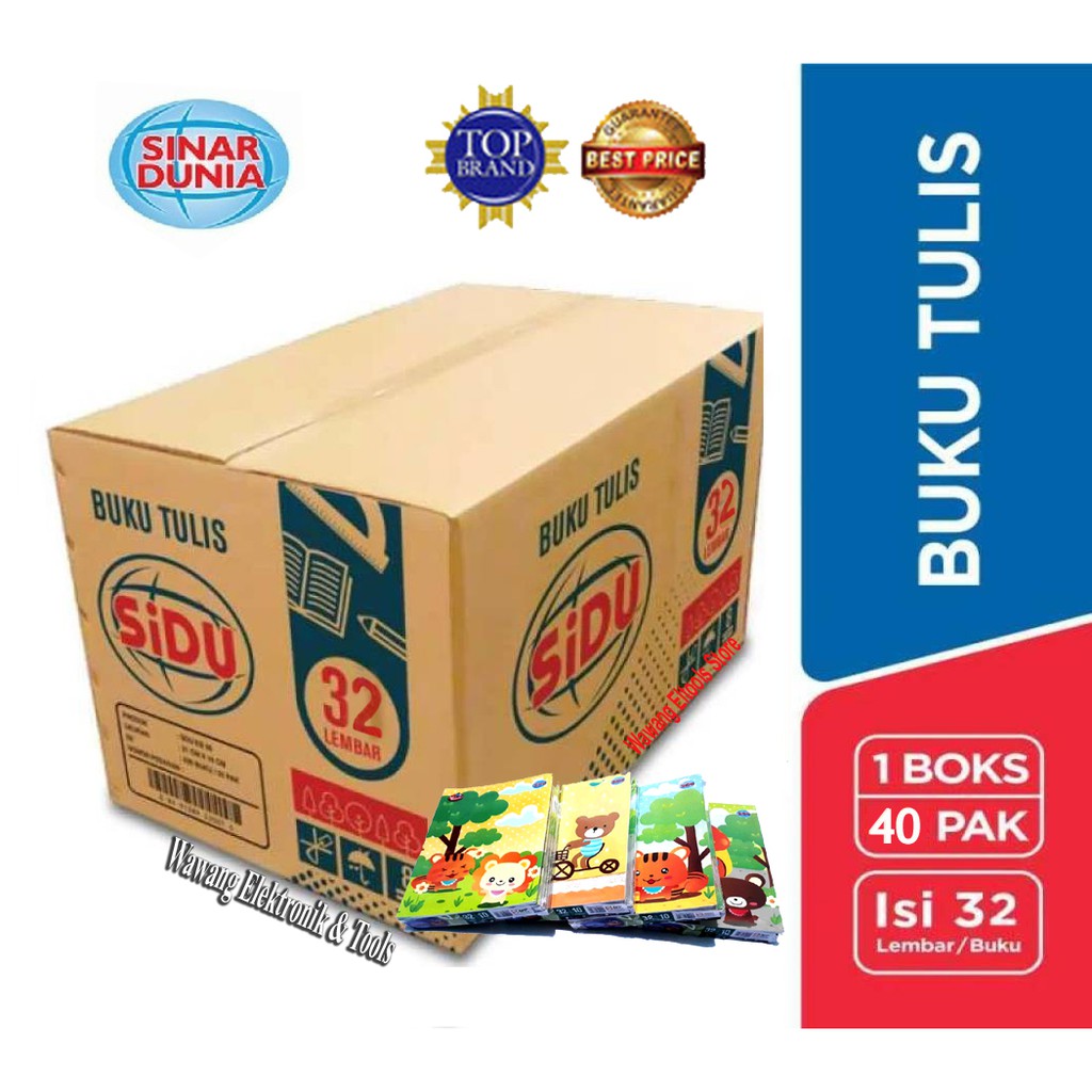 Jual Buku tulis sidu 32 lembar - 1 DUS / 40 pak / KARTONAN | Shopee ...