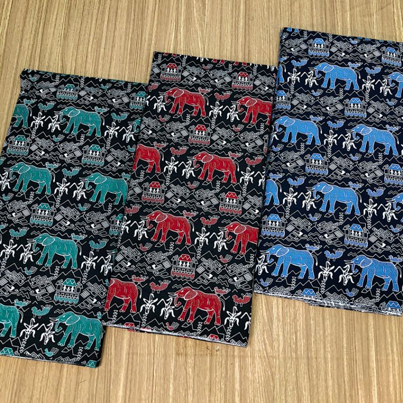 Jual KAIN BATIK MOTIF GAJAH SIGER LAMPUNG BAHAN KATUN PREMIUM METERAN ...