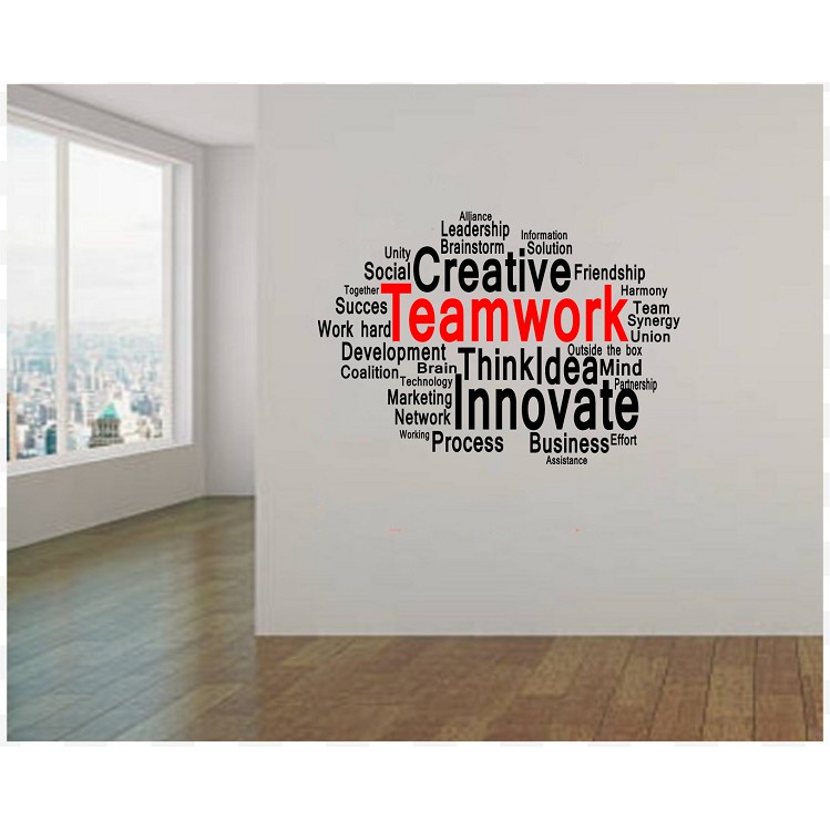 Jual Stiker Unik Dinding Rumah Kaca Office Cafe Wall Sticker Teamwork ...