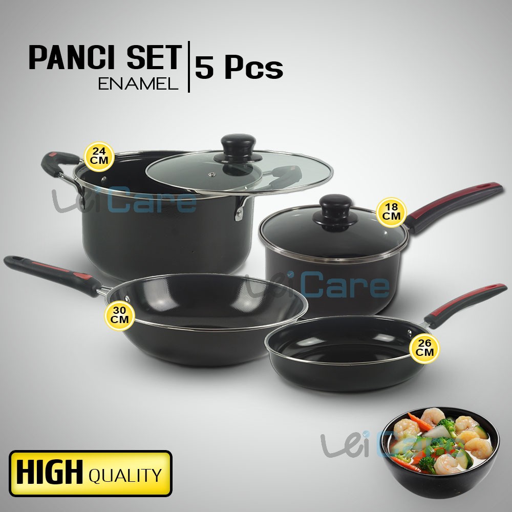 Jual Panci Set Enamel GSF Cookware Set Lengkap 6 Pcs G1831 High Quality ...
