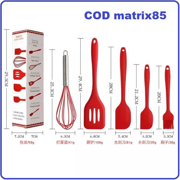 Jual Spatula SILICON set isi 5pcs | Shopee Indonesia