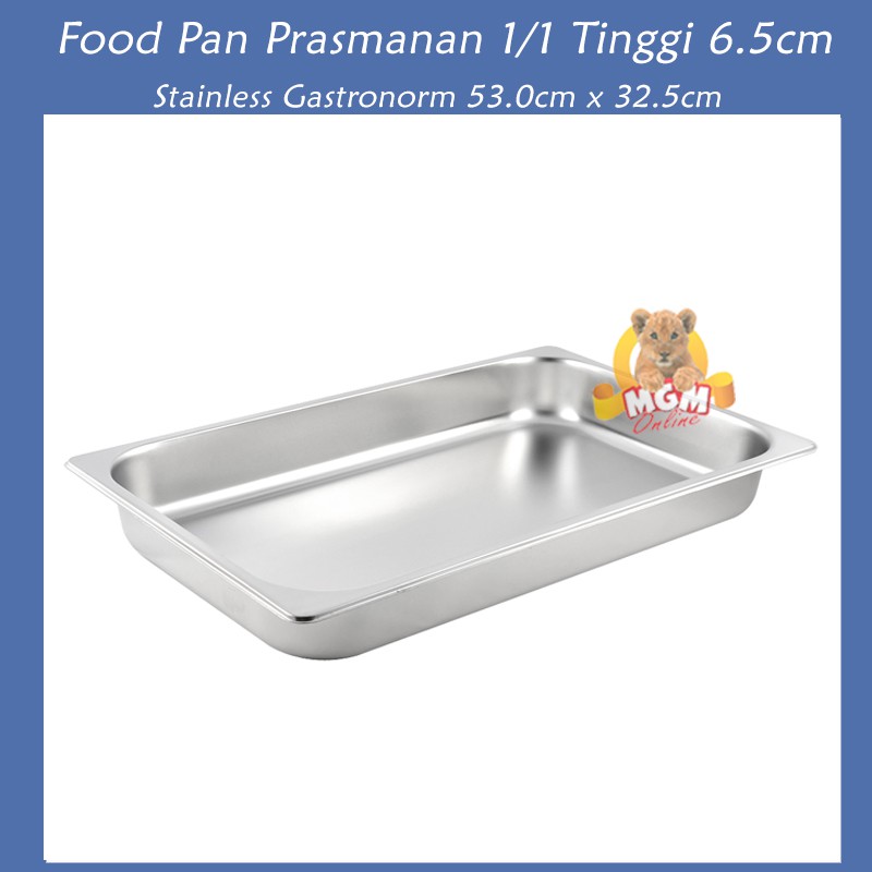 Jual Food pan prasmanan Stainless ukuran 1/1 tinggi 6.5CM / Wadah ...