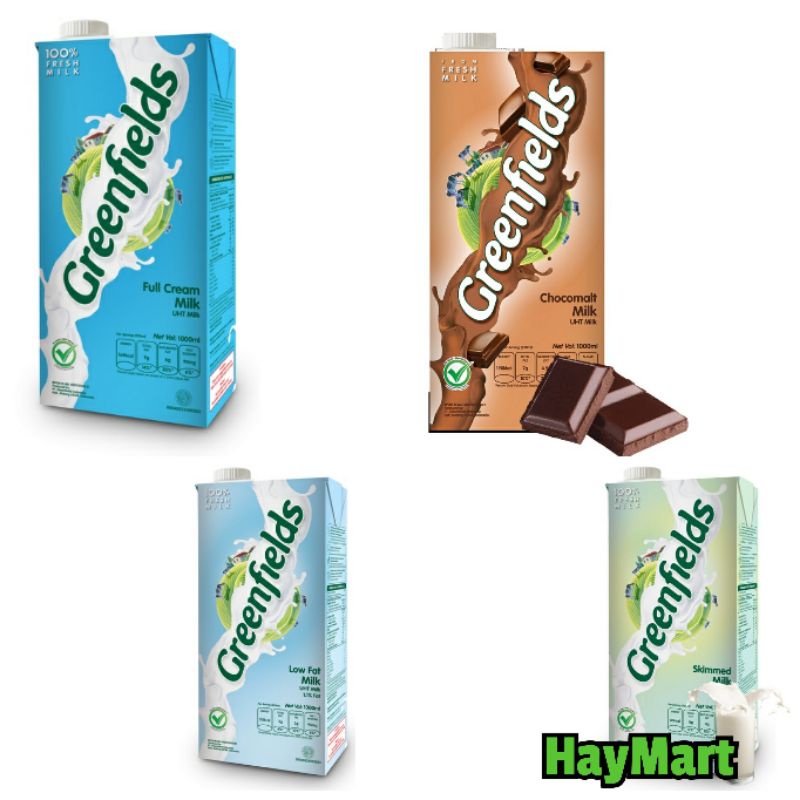 Jual GREENFIELDS SUSU UHT MILK FULL CREAM, CHOCOLATE, LOW FAT, & SKIMMED 1000 ML / 1L | Shopee ...