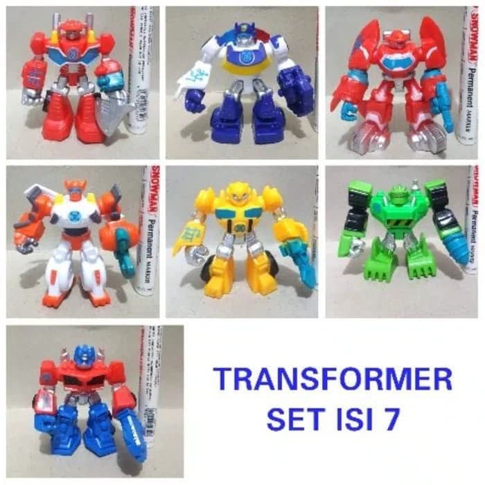 Jual Action Figure Transformer Set isi 7 Topper Cake Mainan Robot ...