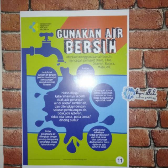 Jual Poster kesehatan gunakan Air bersih | Shopee Indonesia