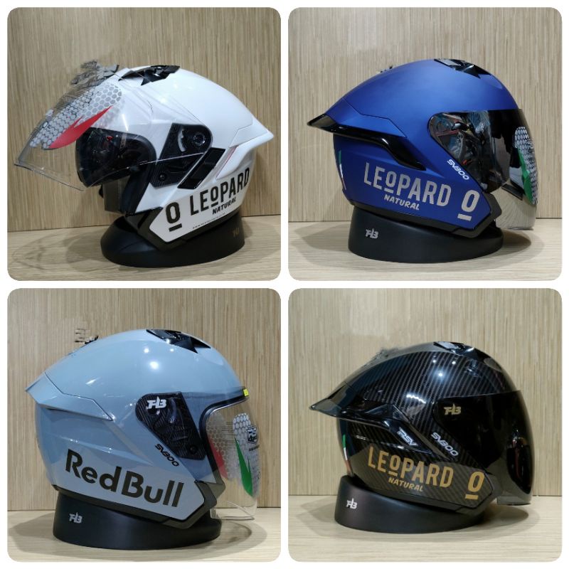 Jual helm half face rsv paket ganteng leopard original | Shopee Indonesia