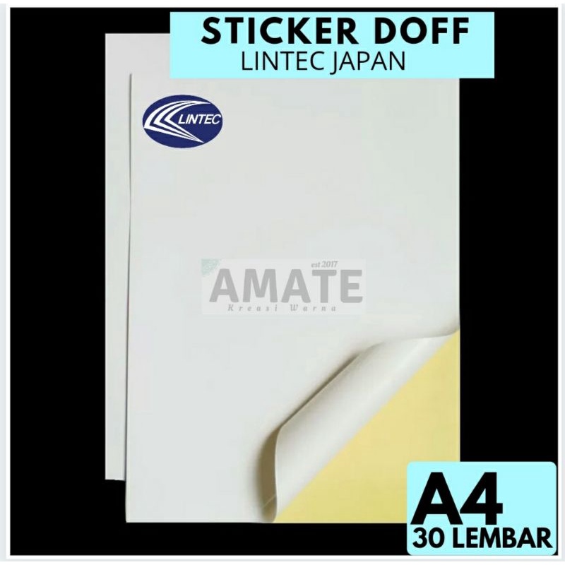Jual Stiker HVS Doff A4 isi 30 Lembar by Lintec japan | Sticker Kertas ...