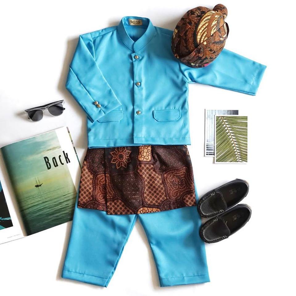 Jual BESKAP BAJU ADAT JAWA MODEL BASOFI ANAK WARNA BIRU MUDA USIA 10 ...