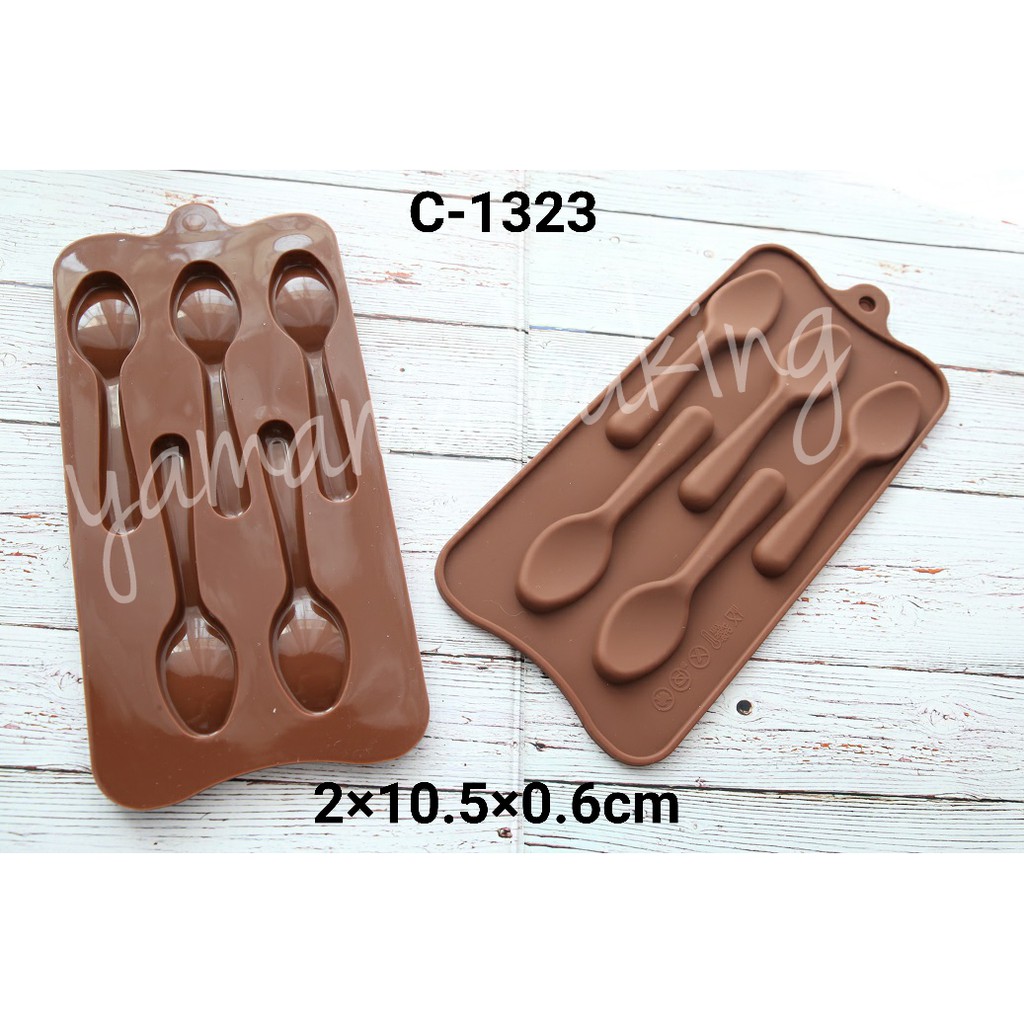 Jual C-1323 Cetakan Silikon coklat silicon fondant puding clay sendok ...
