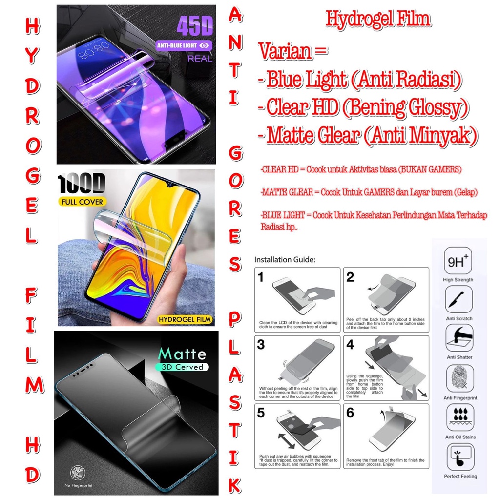 Jual Hydrogel Film Infinix Zero 4 5 5 Pro 6 8 X Neo X Pro Smart 2 3 4 5 ...