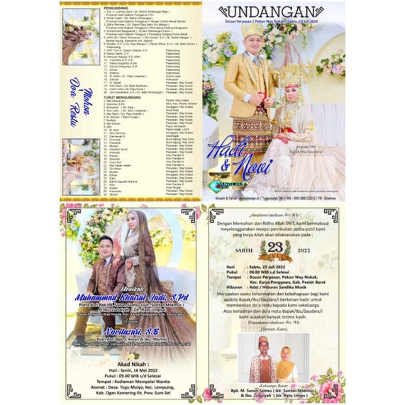 Jual undangan lipat 2/3 sparasi Lampung | Shopee Indonesia