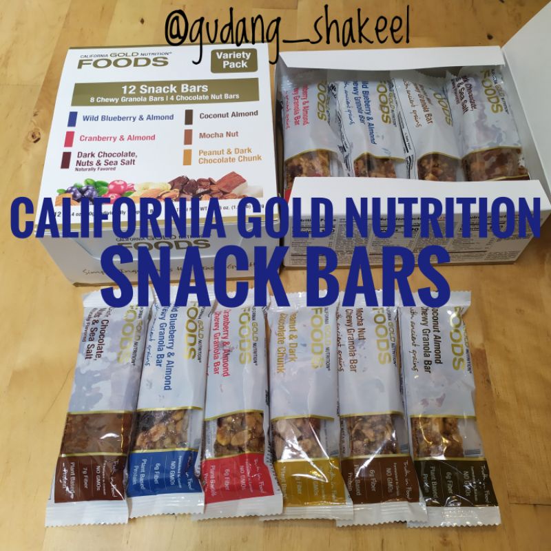 Jual California Gold Nutrition Snack Protein Bars Variety Pack per 40g ...