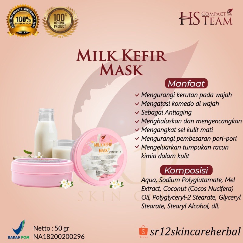 Jual Milk Kefir Mask SR12 / Masker Wajah Kering | Shopee Indonesia