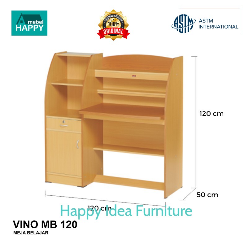 Jual 𝗛𝗮𝗽𝗽𝘆 𝗜𝗱𝗲𝗮 - Meja Belajar Minimalis / Meja Tulis Motif Kayu / VINO ...