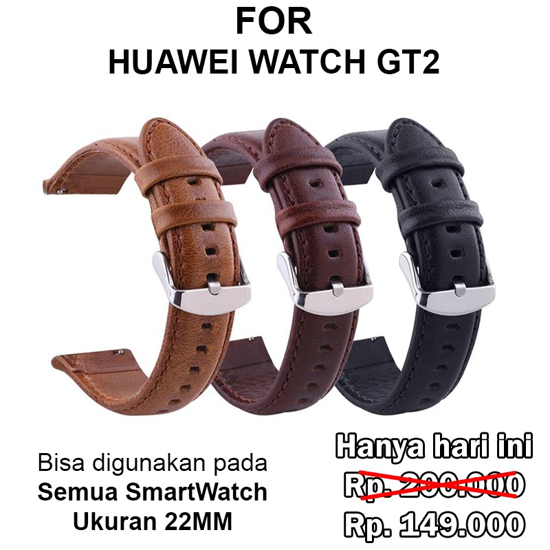 Jual Leather Strap Band Huawei Watch GT 2 GT2 46mm smart 22mm tali jam ...