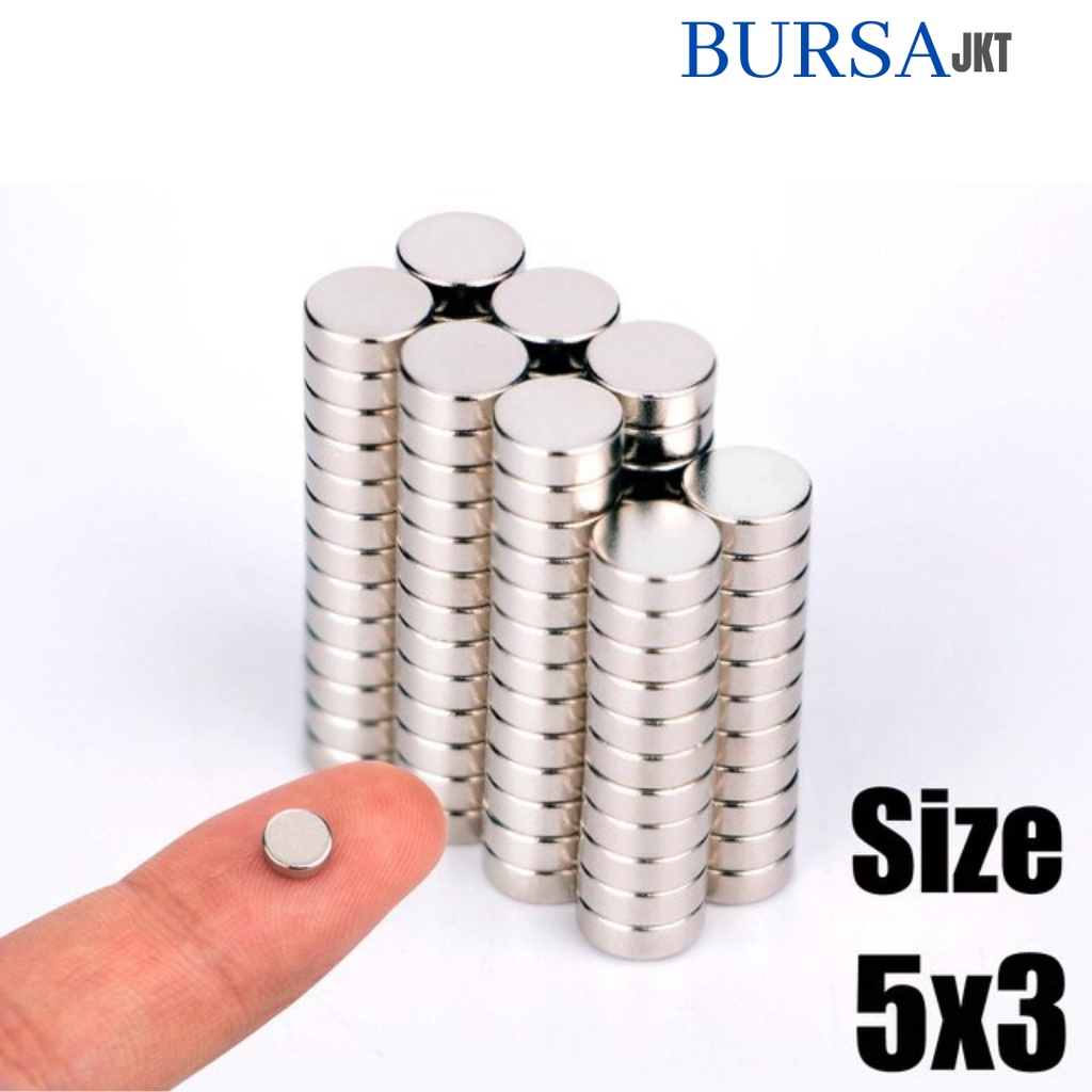 Jual MAGNET SUPER KUAT N52 NEODYMIUM N52 BULAT STRONG NdFeB 5 x 3 MM ...