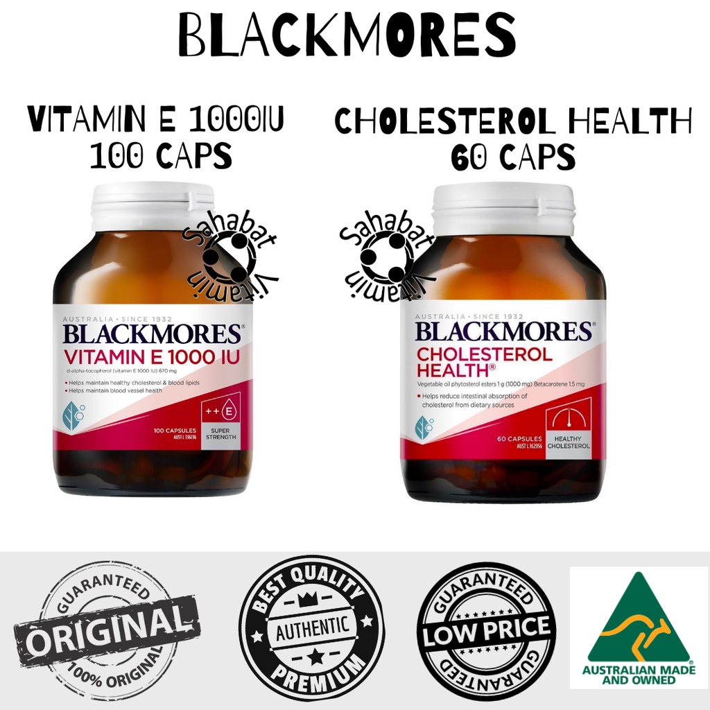 Jual Blackmores Natural Vitamin E 1000IU 100 tablets / Cholesterol ...