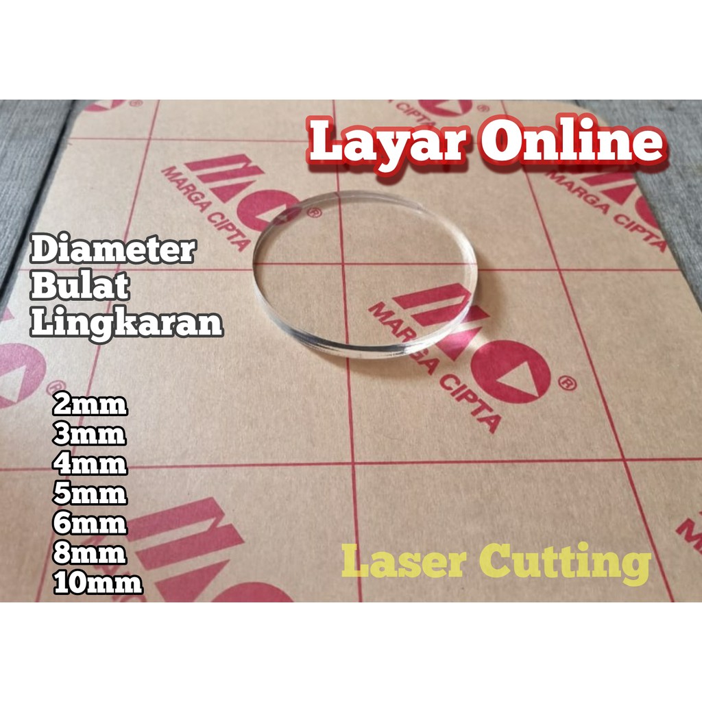 Jual Laser Cutting Acrylic Bulat Custom Akrilik Lingkaran Diameter Kustom | Shopee Indonesia