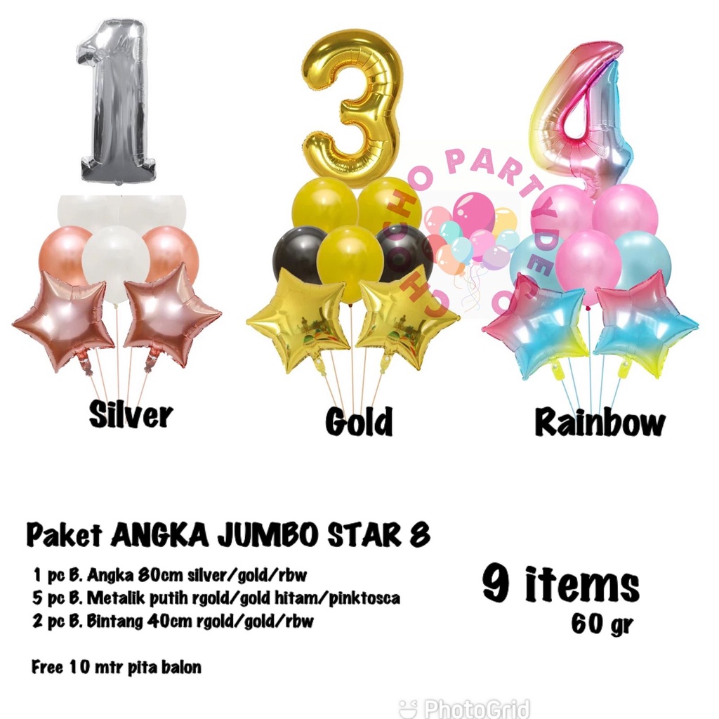 Jual Paket Angka jumbo star 8 - Paket ulang tahun angka jumbo star ...