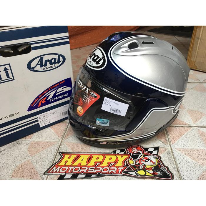 Jual HELM FULL FACE ARAI RX7X SPENCER 40TH LIMITEDEDITION SILVER M L XL ...