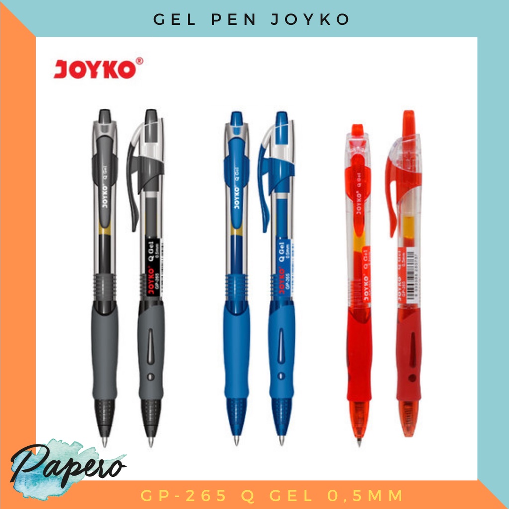 Jual Gel Pen / Pulpen Pena Joyko GP - 265 / Q Gel 0.5 mm | Shopee Indonesia