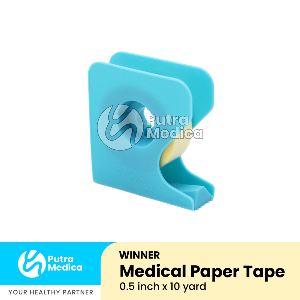 Jual Winner Micropore Paper Tape Roll with Dispenser - 0.5inch x 10yard ...