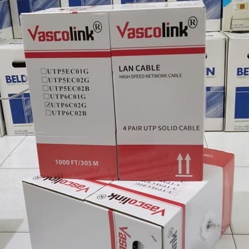 Jual Kabel LAN UTP Cat6 Vascolink UTP Cat 6 CCA 305Meter Gray | Shopee Indonesia