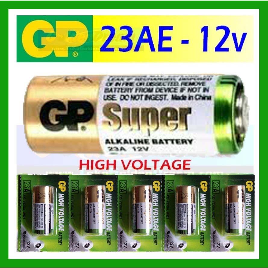 Jual Batre Battery Baterai Original Alkaline GP 23AE A23 23A 12V High Voltage Remote Control ...