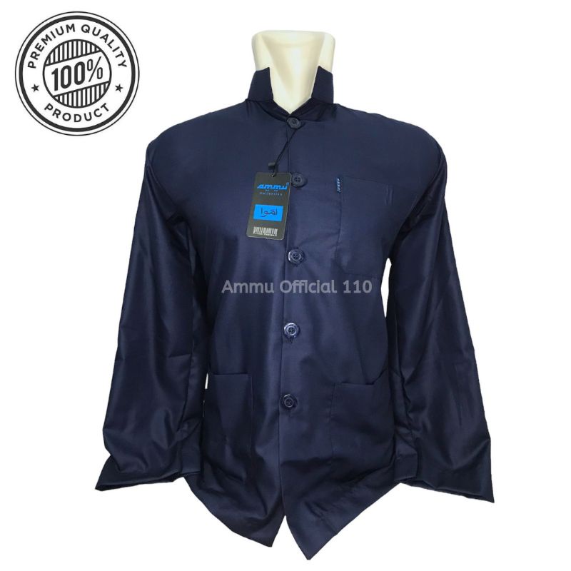 Jual BAJU KOKO AMMU WARNA BIRU DONGKER/NAVY | Shopee Indonesia