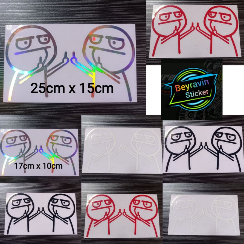 Jual STICKER MIDDLE FINGER FUCEK CARTOON LUCU PUCEK UKURAN BESAR 17CM ...