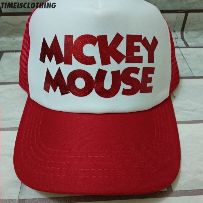 Jual Trucker Hat - Mickey mouse - Merah Putih - Polyflex Foil Metalik ...