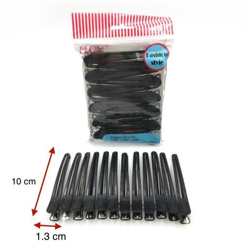 Jual JEPIT BEBEK JEPITAN RAMBUT HITAM BOLONG 10CM JEPIT SALON HITAM ...