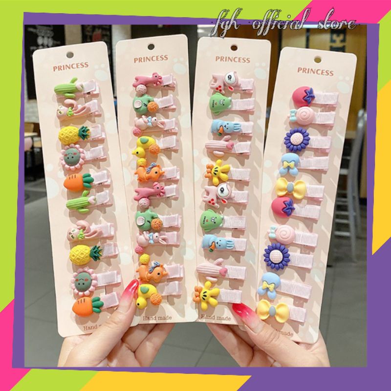 Jual 10 PCS/SET JEPIT RAMBUT ANAK LUCU / JEPITAN RAMBUT ANAK MOTIF ...