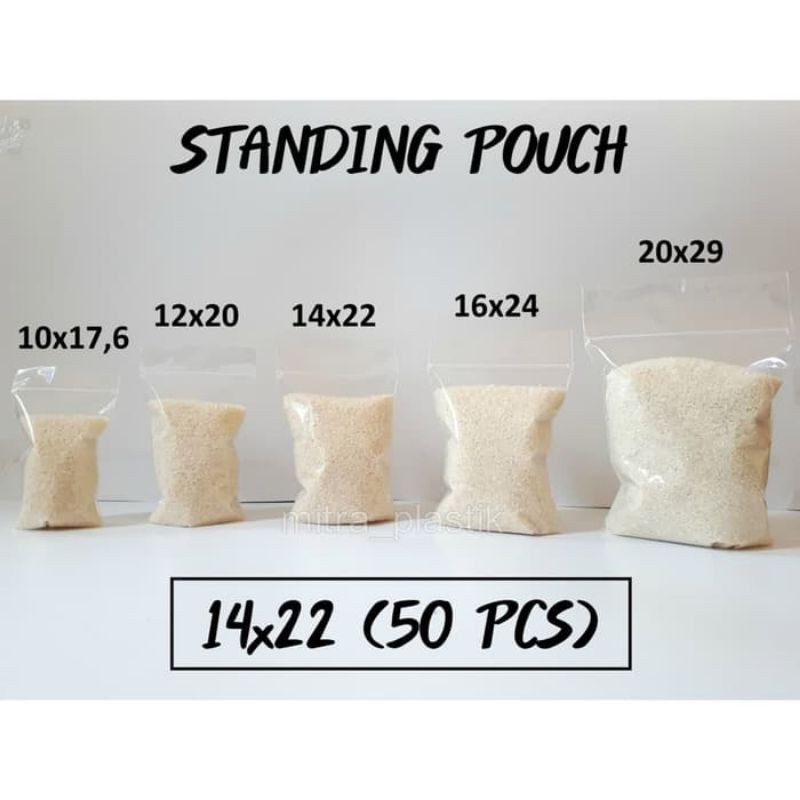 Jual Plastik Standing Pouch / Plastik Klip Berdiri Ukuran 14x22 cm (Isi ...