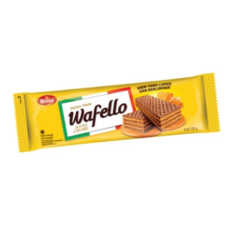 Jual WAFELLO WAFER CHOCO BLAST 135 GRAM BUTTER CARAMEL 130 gr ROMA ...